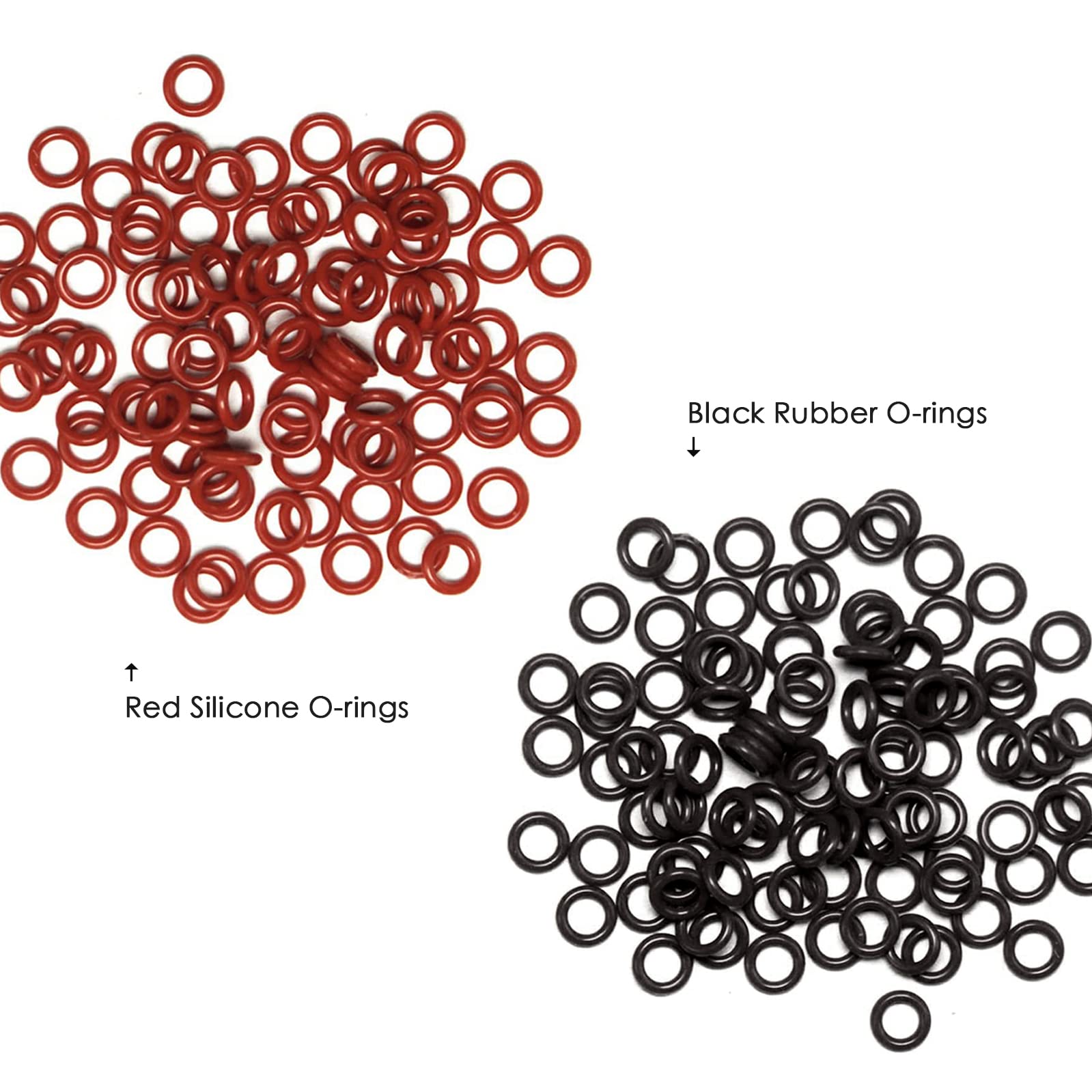 Diolili 200 Pcs Archery Arrow Broadheads Field Points O-Rings Black Rubber and Red Silicone Orings