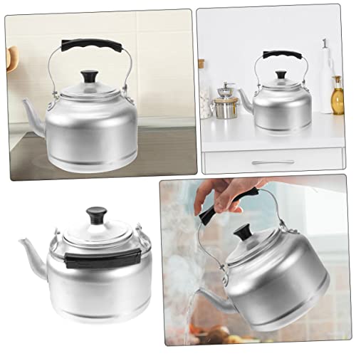 Kettle Metal Coffee Pot Metal Water Jug Metal Teapot Coffee Kettle Convenient Water Kettle Silver Household Coal Stove Tea Kettle teapot (Color : Silver, Size : 18X18X12CM)