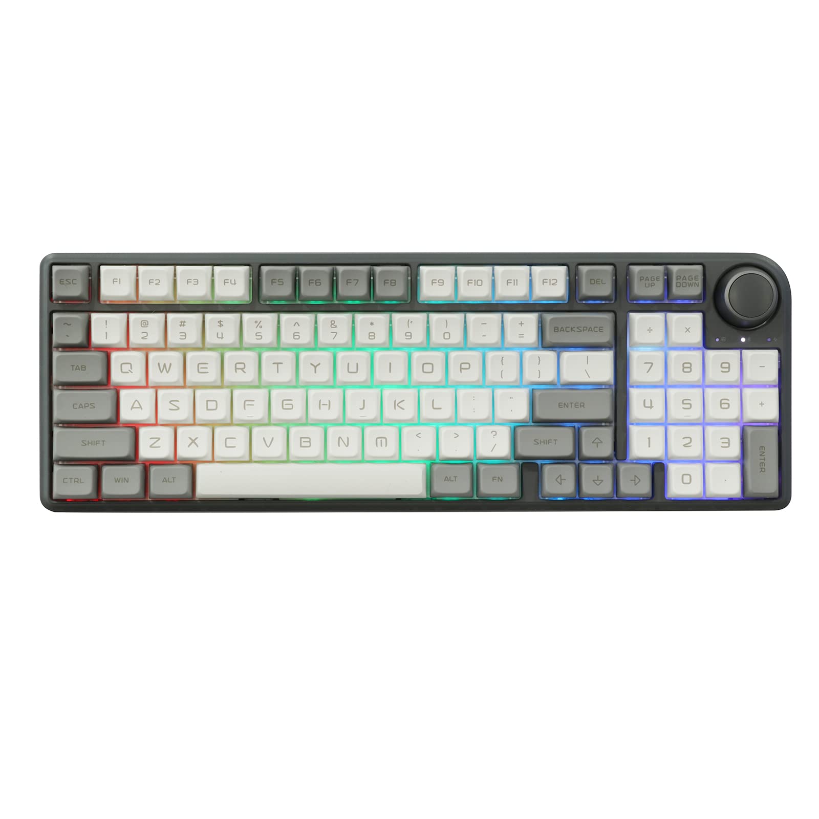 EPOMAKER TH96 96% Hot Swap RGB 2.4Ghz/Bluetooth 5.0/Wired Gasket Mounted Mechanical Keyboard with South-facing RGB LEDs, 6000mAh Battery, Knob Control for Windows/Mac(Enlightenment MDA V2, Flamingo)