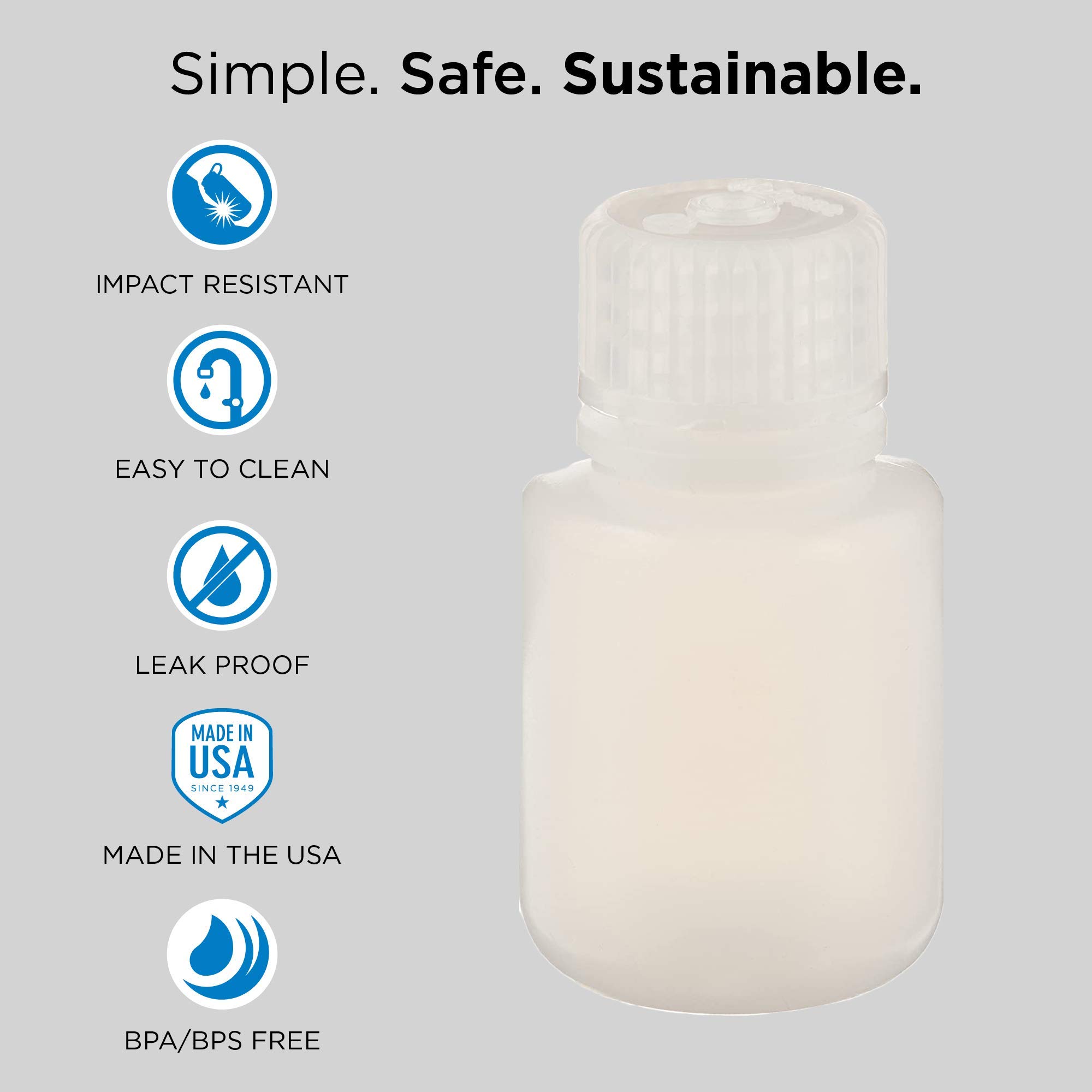 Nalgene HDPE Narrow Mouth Round Container, 16 Oz, Multi, One Size (340631)