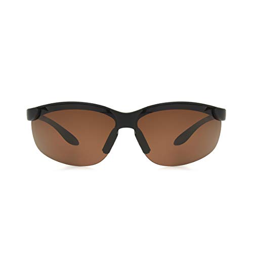 Dioptics Solar Comfort Laube Sport Sunglasses Polarized Wrap, Black, 54 mm