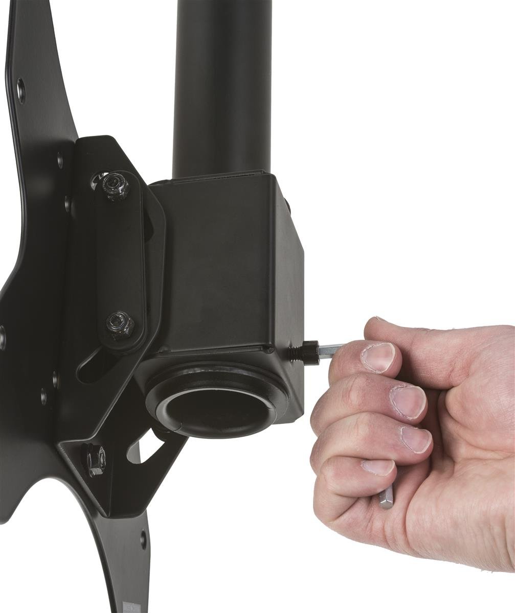 Displays2go SLC2342LBK TV Ceiling Mount Bracket for 23-42 Inch Screens, Swivel & Tilting, Adjustable, Black Steel