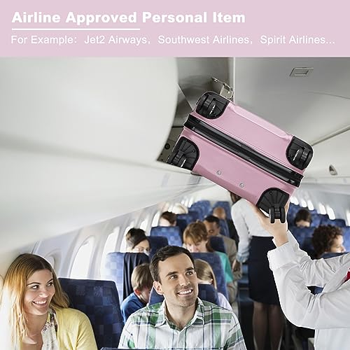 KONO 28 Inch Luggage Suitcase Lightweight with Spinner Wheels TSA Lock Hardside Large Checked Luggage Durable Rolling Suitcase Pink