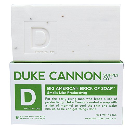 Duke Cannon Men’s Big American Brick Bar Soap - Smells like Productivity, White, Cool Mint & Peppermint Oil, 10 Ounce