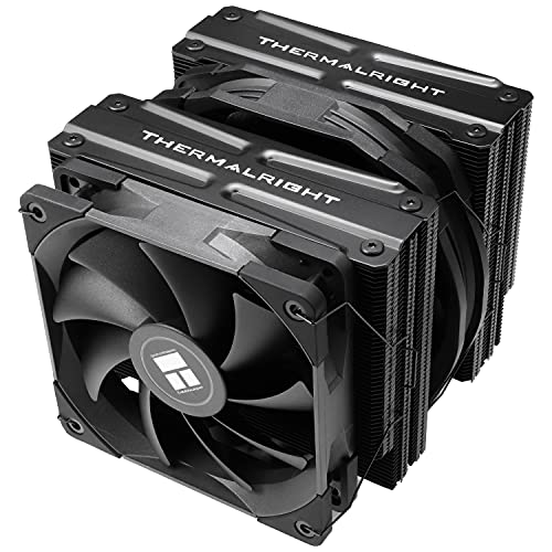 Thermalright Frost Spirit 140 BLACK V3 CPU Air Cooler, Dual Tower 4x8mm Heat Pipes, D14B and C12B PWM Fan, Aluminium Heatsink Cover, AGHP Technology, for AMD AM4/AM5/Intel LGA 1150/1151/1200/2011/2066
