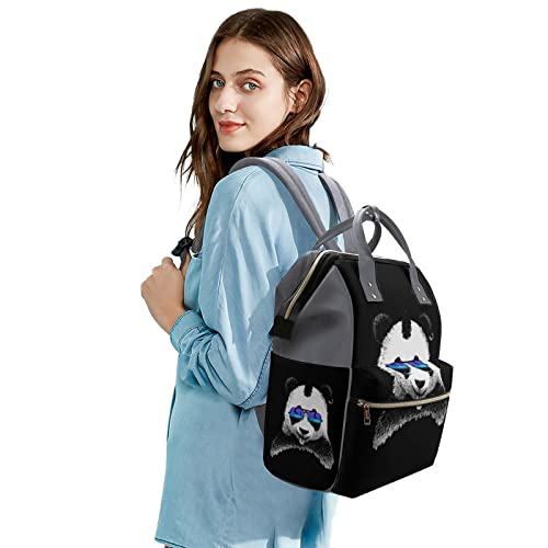 Fashion Panda Diaper Bag Backpack Large Capacity Mommy Bags Multifunction Nappy Bag Travel Back Pack Gray-Style
