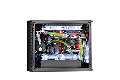 Thermaltake Core V21 SPCC Micro ATX, Mini ITX Cube Gaming Computer Case Chassis, Small Form Factor Builds, 200mm Front Fan Pre-installed, CA-1D5-00S1WN-00 Black