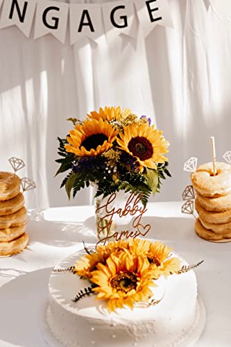 Honbay 4PCS Round Wood Donut Stands Doughnut Dessert Stands Bagels Display Holder, for Wedding, Birthday, Kids, Baby Shower
