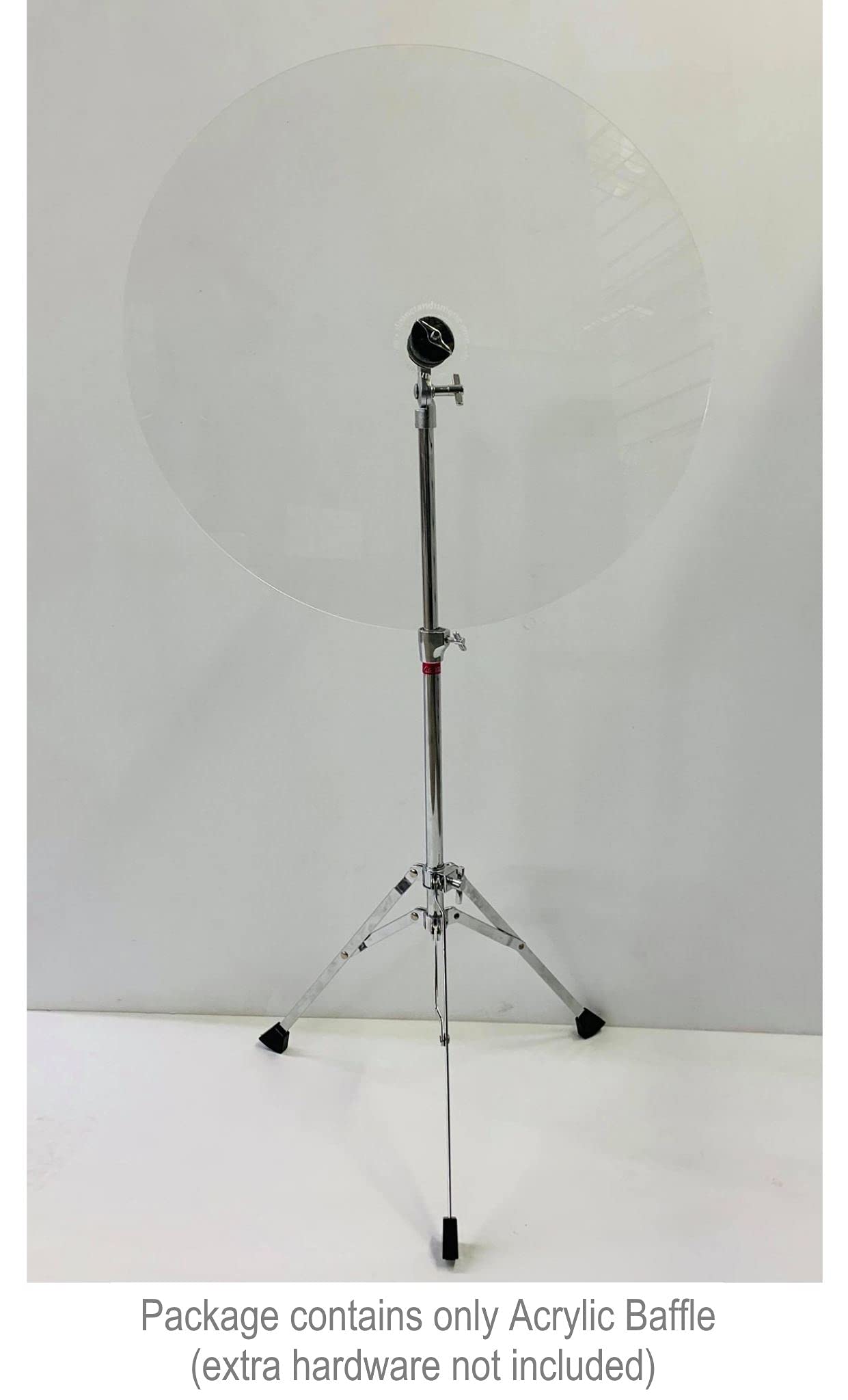 DistinctAndUnique 22 inch - 4 Pack Crystal Clear Acrylic Drum KIT Baffle - Muffles Live Recording Standard Mounting On All Cymbal Stand Performance Shields Sound Barrier