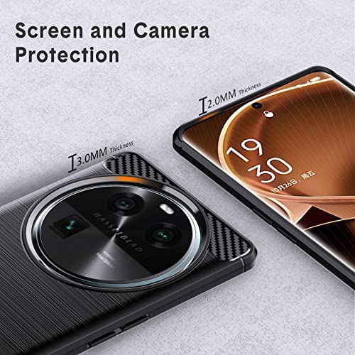 Natbok Designed for Oppo Find X6 Pro Case, Flexible TPU [Brushed Texture] [Anti-Slip] Shockproof Military Protection Bumper Phone Case,Slim Case Cover for Oppo Find X6 Pro,Black
