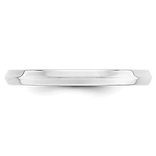 Diamond2Deal 14k White Gold 2mm Knife Edge Comfort Fit Wedding Band Size 7