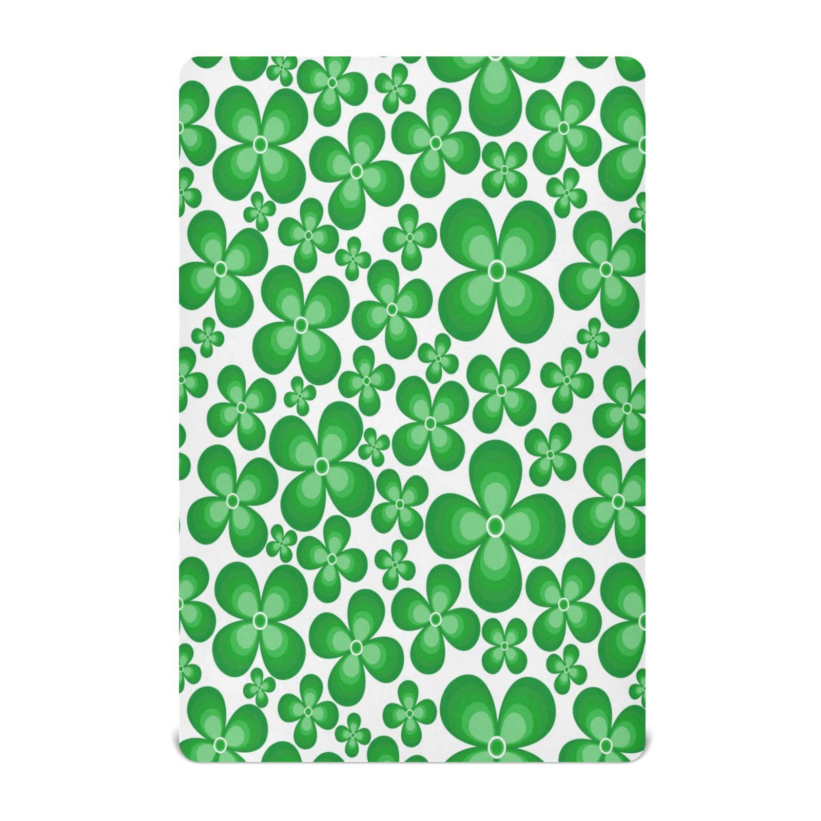 Kigai Shamrock Stretchy Fitted Crib Sheets Soft and Breathable Portable Crib Mattress Topper for Boys and Girls 28x52 in
