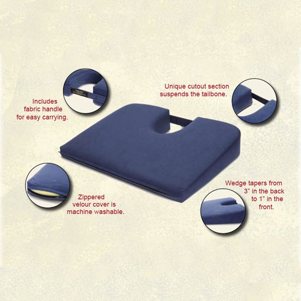 Extra Firm Tush Cush Car Computer Airplane Travel Seat Cushion Black