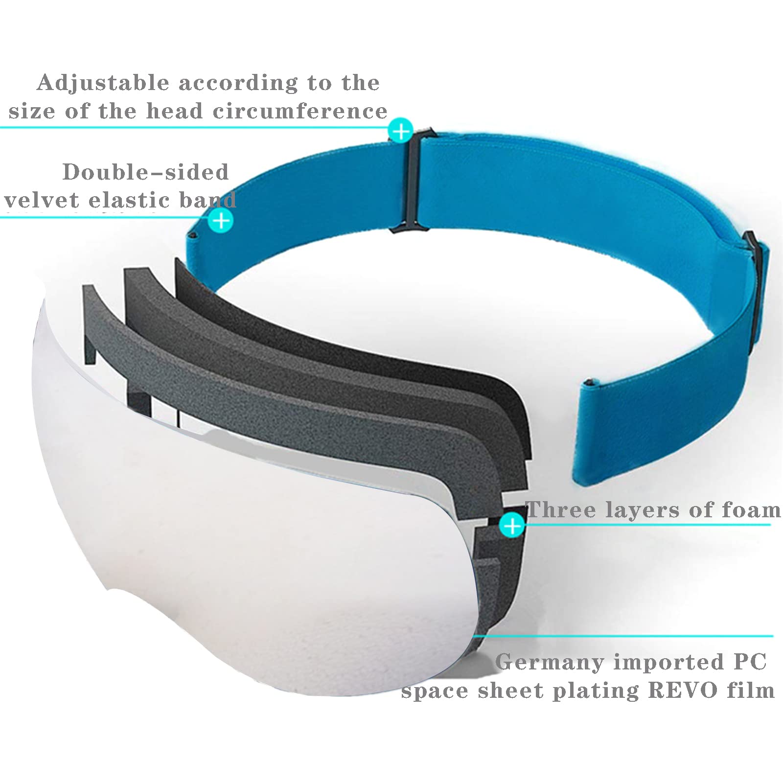 FSIGOM Ski Protection Kit Wind and Cold Prevention Balaclava mask Ski Goggles Riding hat (2 in 1) Silver
