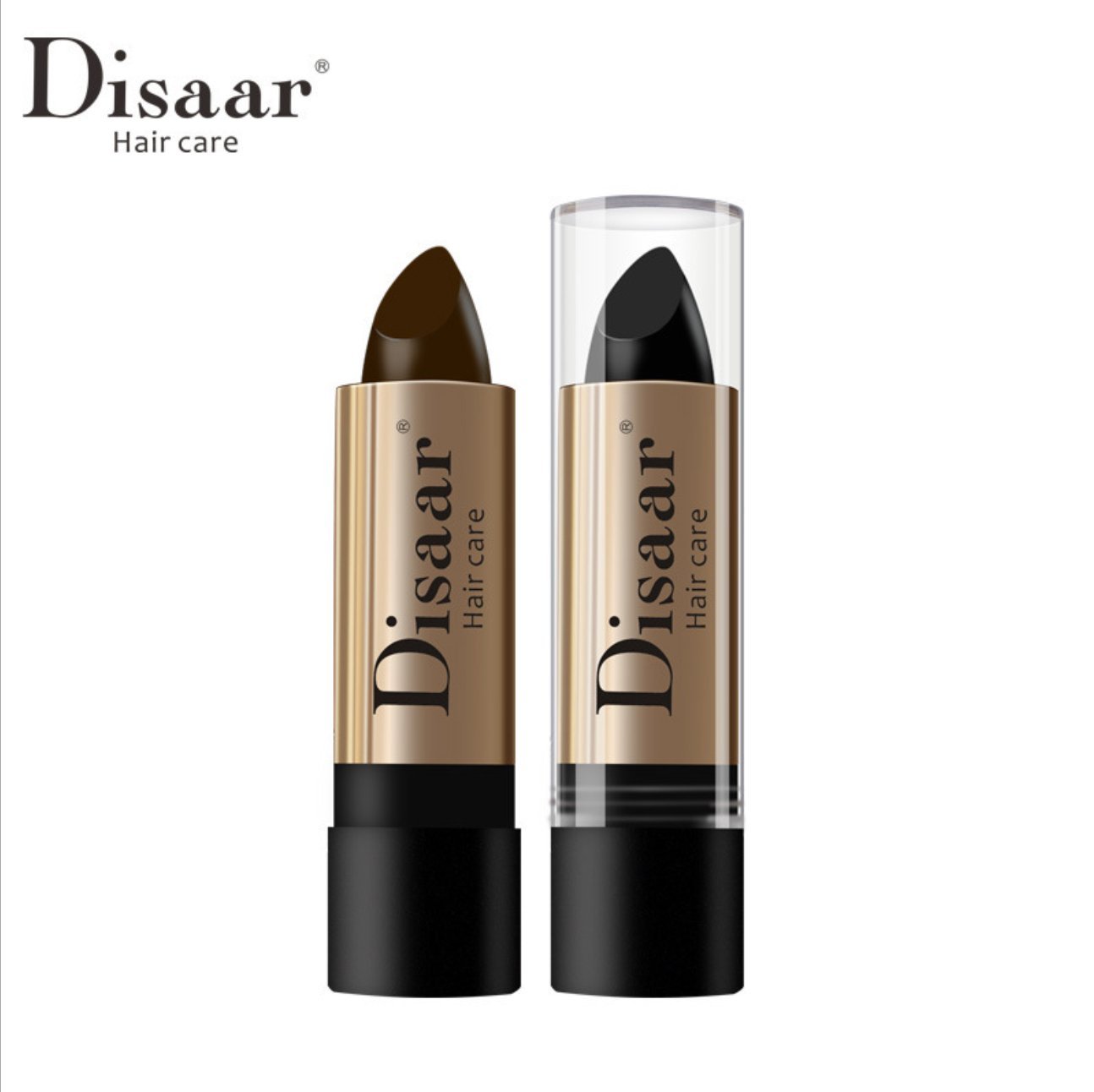 DISAAR Beauty Hair Care Balm Hide White Grizzle Hair Color Lipstick 10g (BLACK)