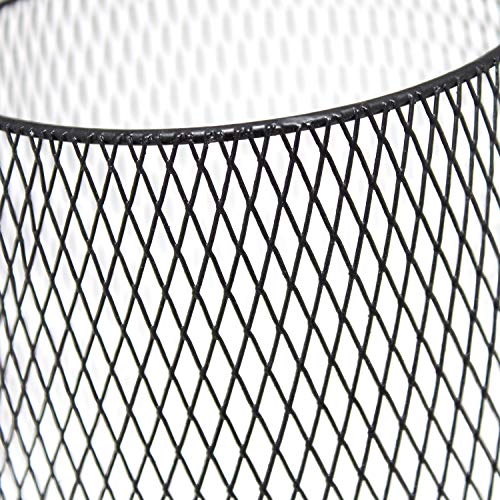 Simple Designs LT1074-BLK Wired Mesh Uplight Table Lamp, Black,5.5 x 5.5 x 9