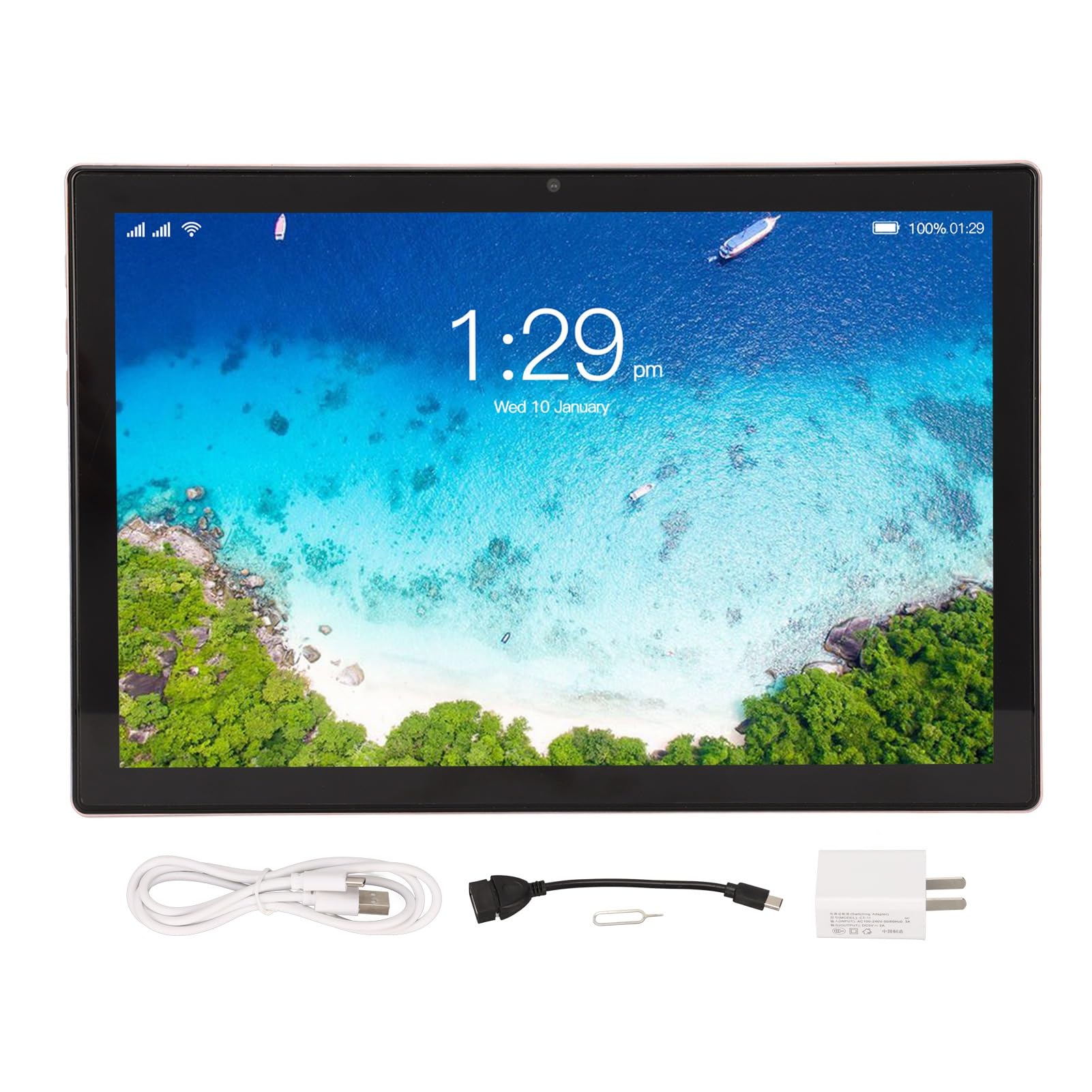 DAUZ Tablet PC, 100‑240V Octa Core CPU 4G Call for Android10 Tablet PC for Students (US Plug)