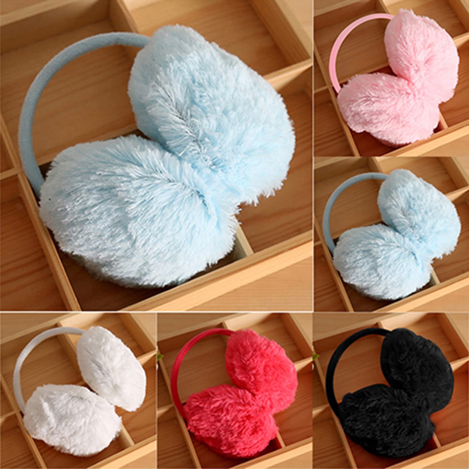 Fairnull Unisex Earmuff Winter Warm Plush Solid Ear Muffs for Outdoor, Ear Warmers for Adults & Kids (White)