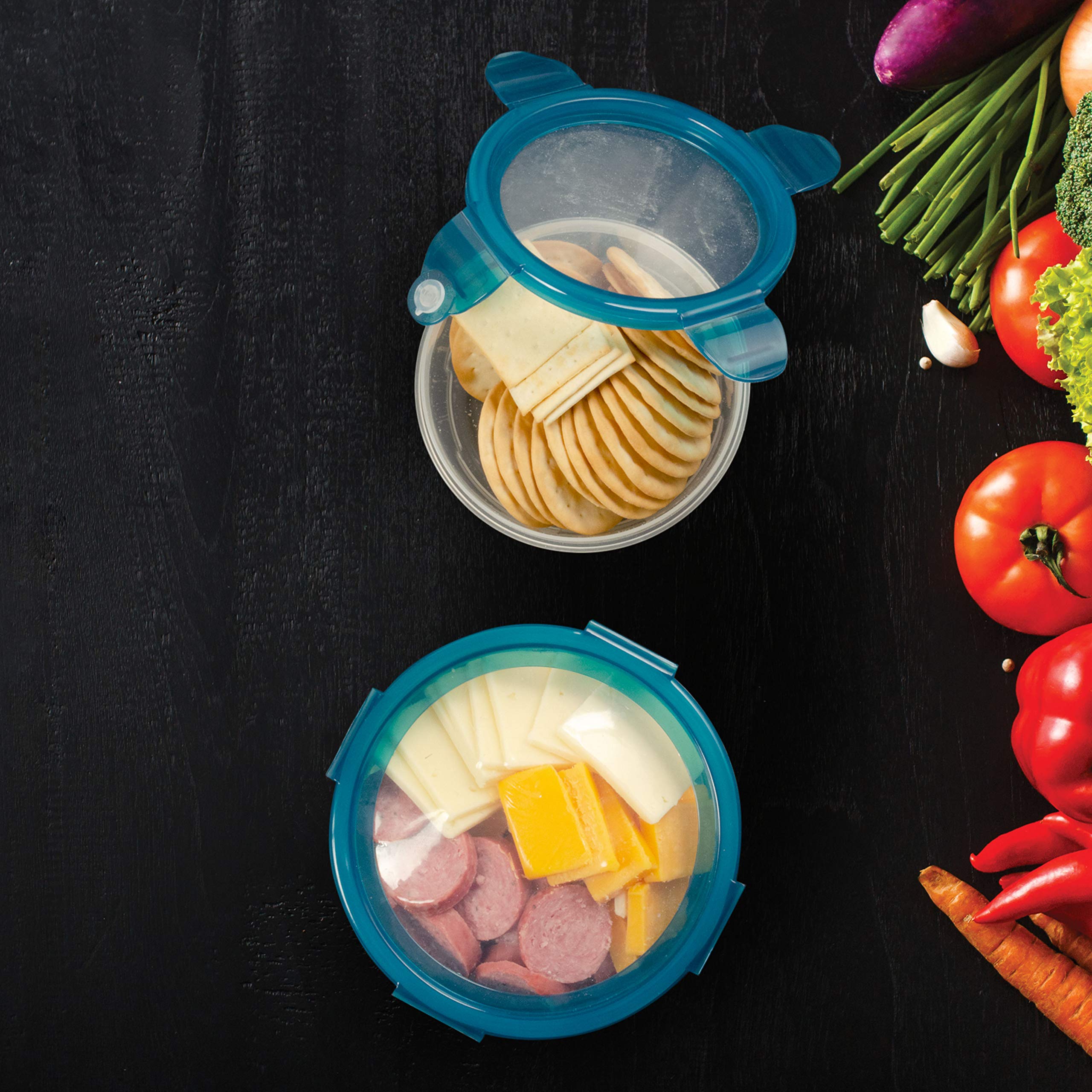 Handy Gourmet Flexi-Top Reusable Containers, BPA Free - Round, Set of 2