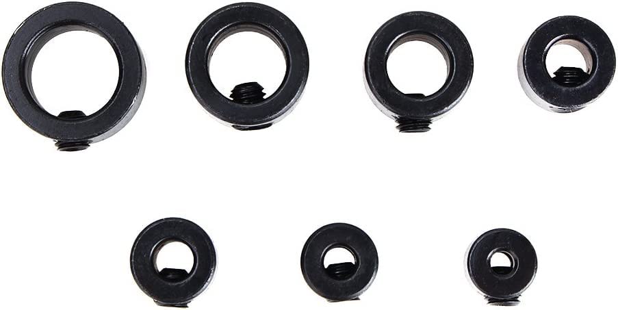 GDFYMI Drill Stop Bit Collar Set, Adjustable Drill Bit Depth Stop Collar Limit Ring with Allen Wrench, 1/8", 5/32", 3/16", 1/4", 5/16", 3/8", 1/2" and 5/8-Inch (9 Pcs, 3-16mm)