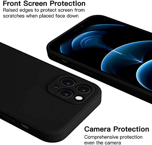 KPKHDI iPhone 13 Pro Max Case Compatible with iPhone 13 Pro Max Matte Silicone Stain Resistant Cover with Full Body Protection Anti-Scratch Shockproof Case 6.7 inch (Black)