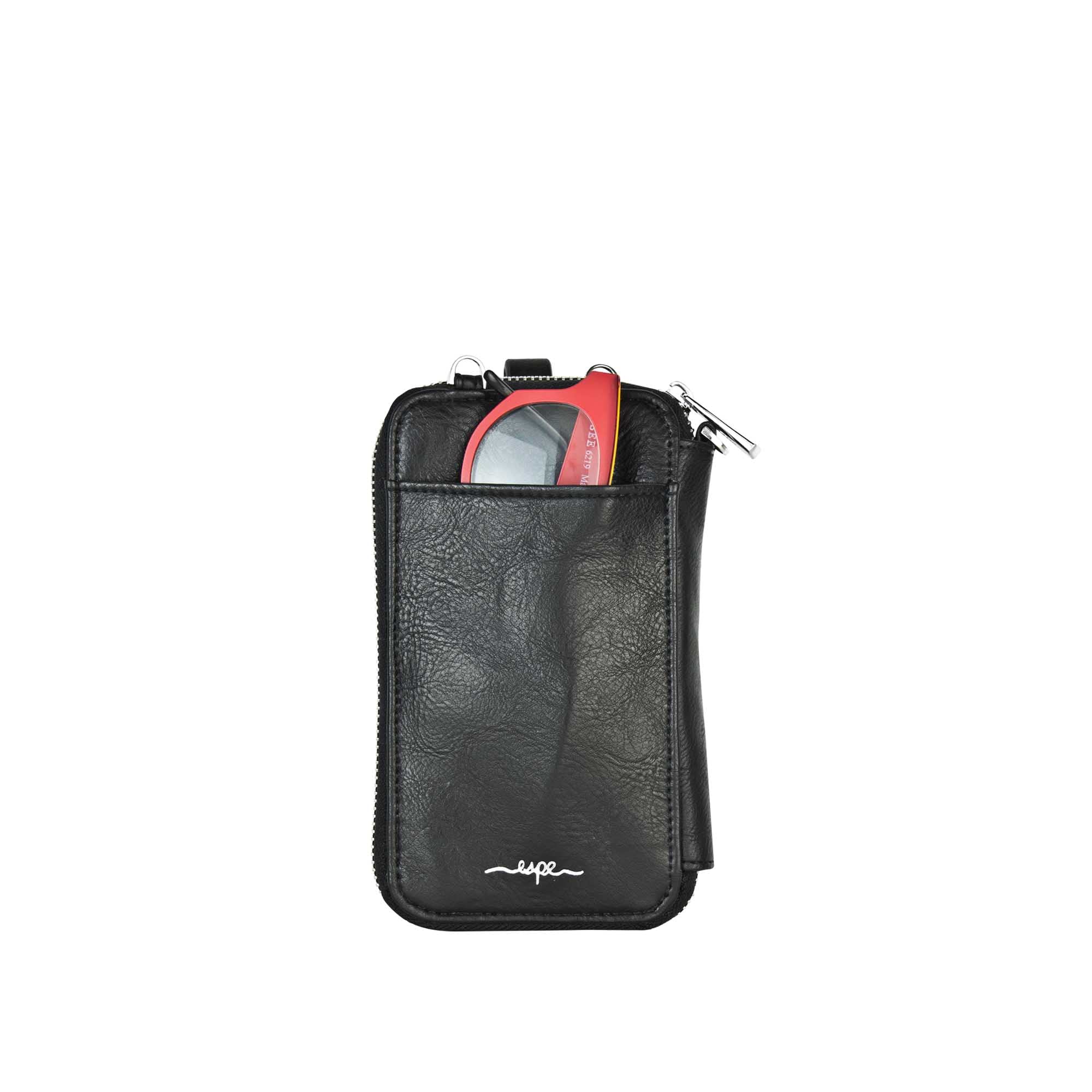 ESPE Hope Phone Pouch RFID-Protected Vegan Crossbody with Phone Pocket (Black)
