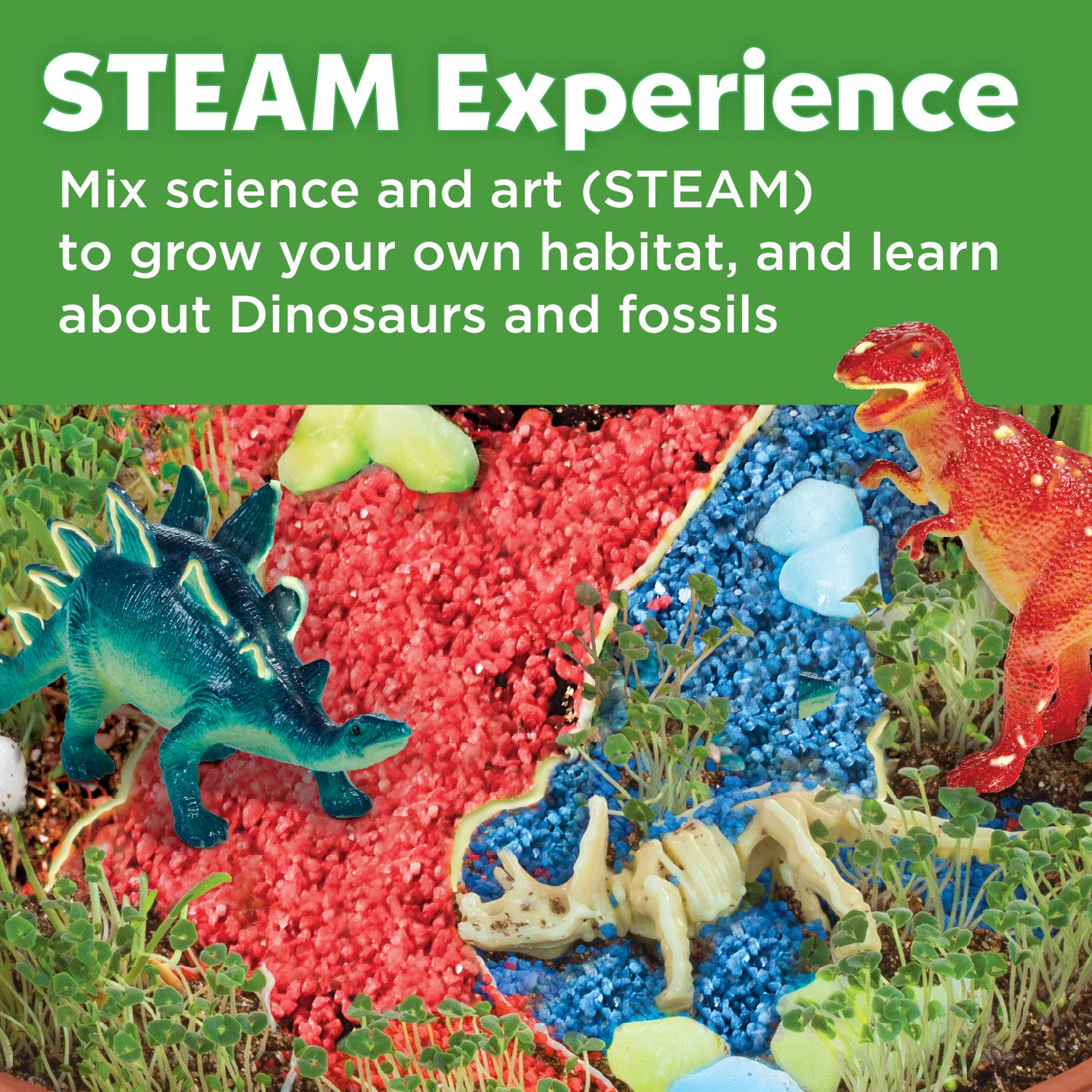 Creativity for Kids Grow N’ Glow Dinosaur Habitat – Create Your Own Dino Garden Kit - Arts and Crafts for Boys and Girls