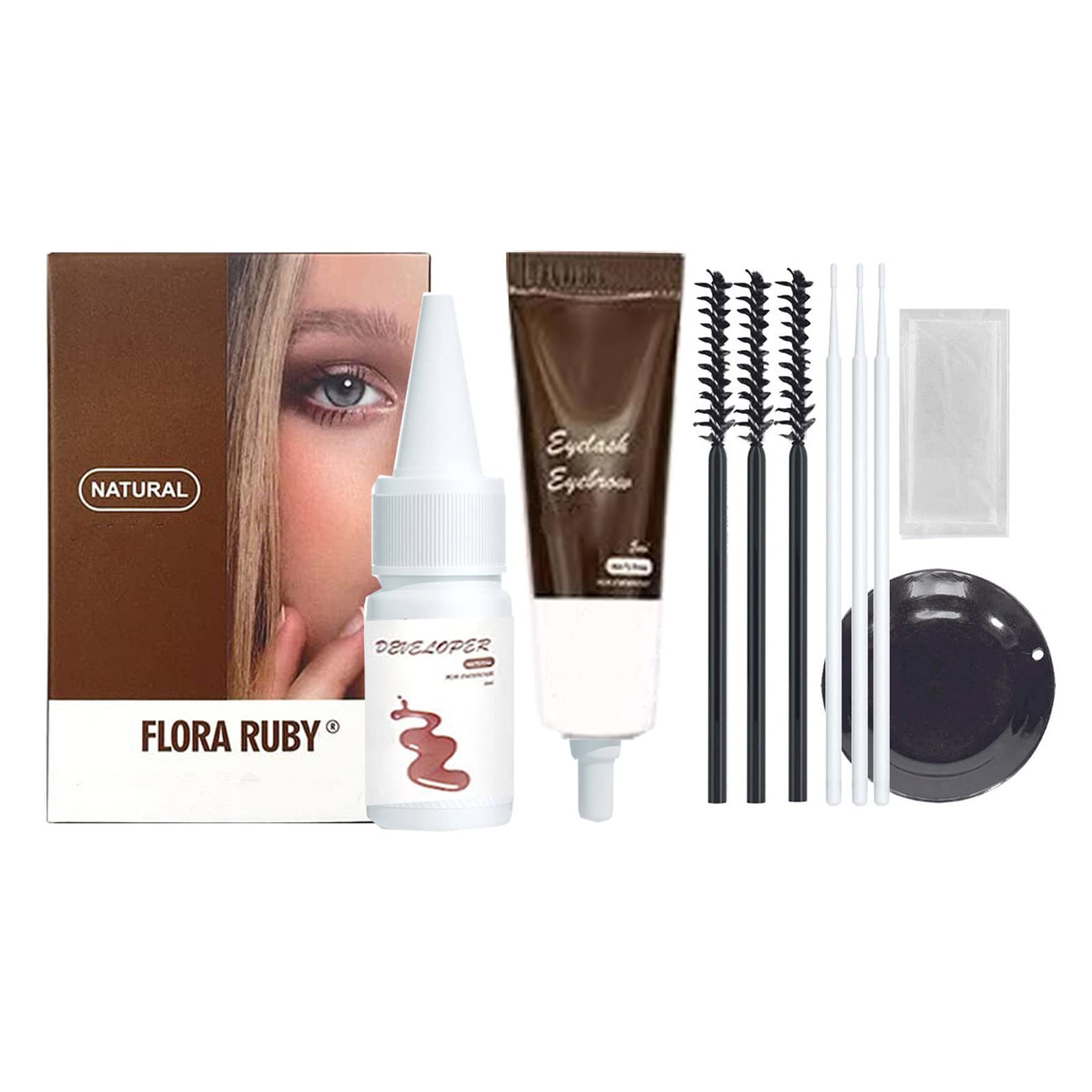 Hair Color Kit, 2 In 1 Semi Permanent Color Set, Prefessional 8 Weeks Long Lasting Makeup for Salon & Home Use(Brown)