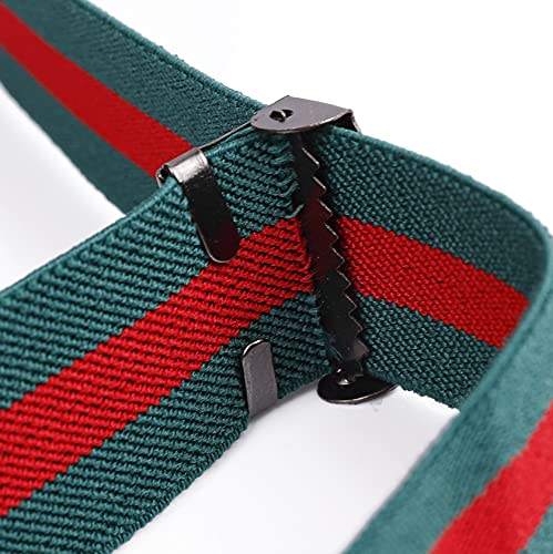 CWT Men and women all-match invisible lazy belt, adjustable length loose elastic belt without buckle (Blue and white stripes)