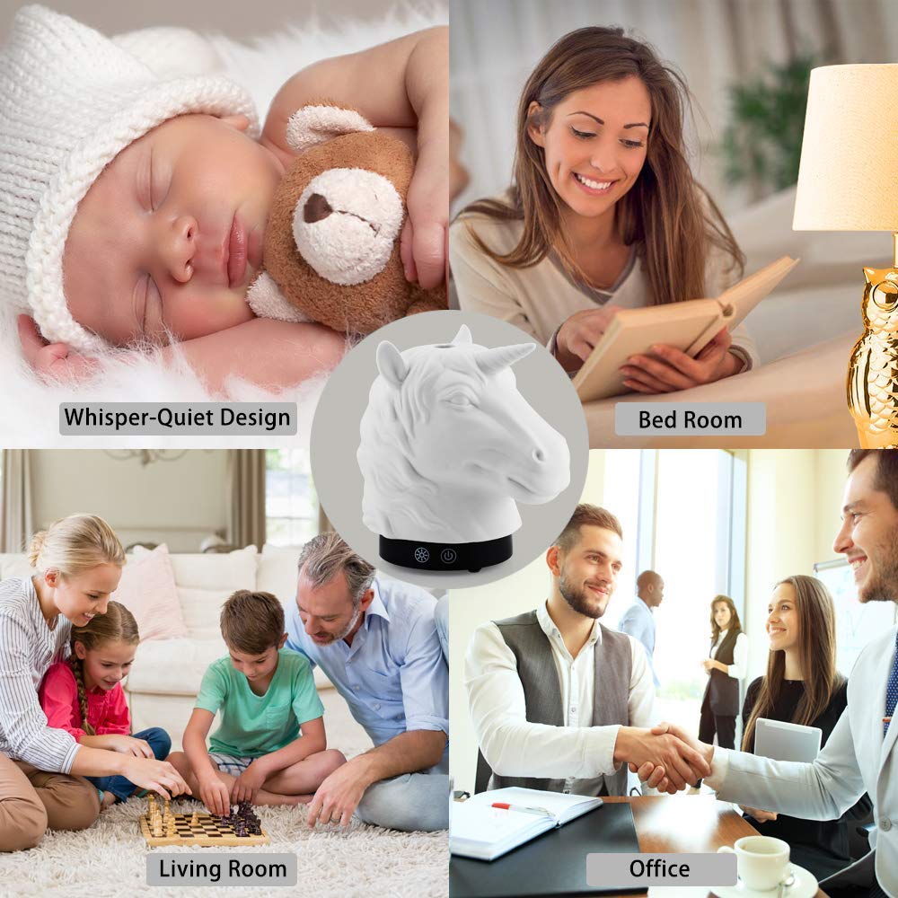 Essential Oil Diffuser 160 ml Cool Mist Humidifier - 7 Color LED Humidifiers Pineapple and Unicorn US120V