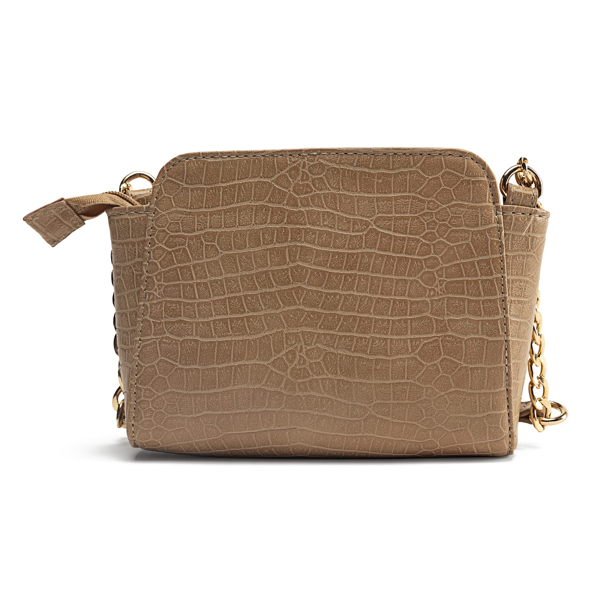 ESTALON Textured Structured Sling Bag (BEIGE)
