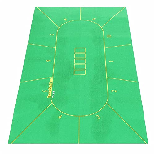 Felt Poker Tablecloth 180X90cm 10 Player Folding Felt Rotary Texas Holdem Poker Table Board Cloth Mat(Not Include Table)