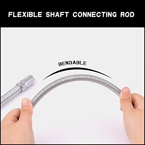 HORUSDY 3-Piece Flexible Socket Extension Bar Set 1/2" 1/4" 3/8" Shaft Drive 10" 8" 6"
