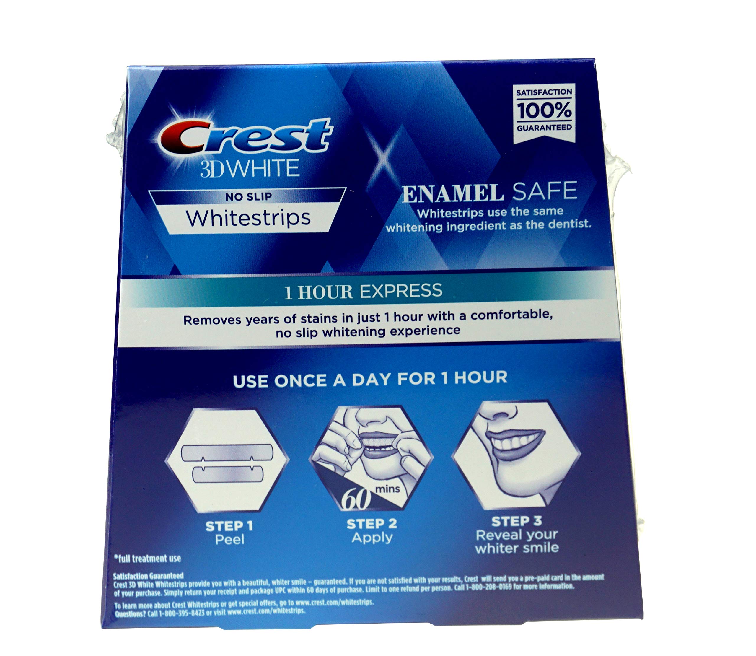 Crest 3d White 1-Hour Express Teeth Whitening Kit, 8 Strips (4 treatments)