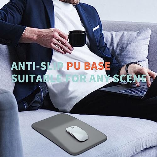KUOSGM Ergonomic Mouse Pad Wrist Support, Memory Foam Gel Mousepad with Wrist Rest Pain Relief & Non-Slip PU Base, Office PC Computer Wrist Pad for Wireless Mouse & Desk(13x8Inch, Grey)