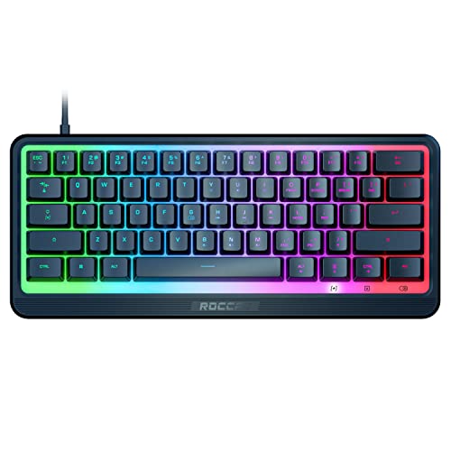 ROCCAT Magma Mini - 60% RGB Gaming Keyboard with 5 Programmable Lighting Zones, Membrane Key switches, Programmable Function Layers, Anti-Ghosting, & Spill Resistance - Black