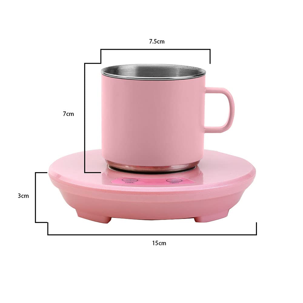 Haguka USB Cup Heater Cooler Plate Cup Warmer and Colder Beverage Mug Mat Office Tea Coffee Heater Pad for Coffee Tea Cola Cans Drinks (Pink)