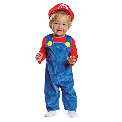 Disguise Infant Mario Costume, Official Super Mario Bros Outfit for Babies, Size (12-18 months)