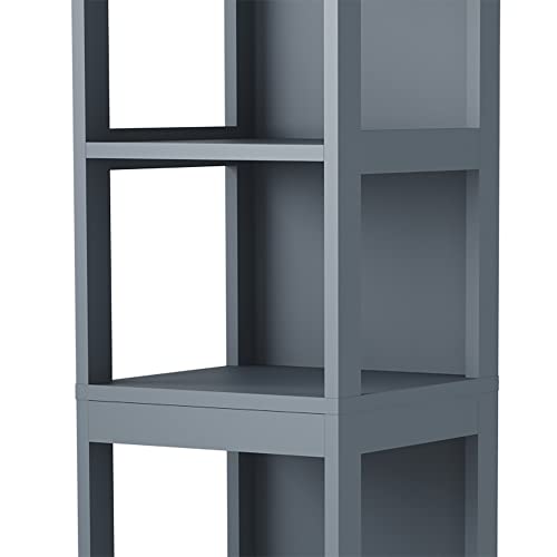 HOMEFORT Bathroom Storage Cabinet, Slim Tall Cabinet, Narrow Floor Cabinet Organizer, Wooden Linen Tower with 2 Drawers and 3 Shelves, Freestanding Storage Cupboard (Grey)
