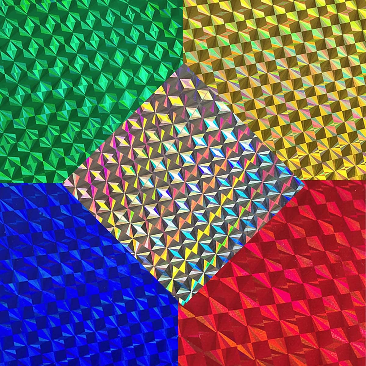 Fish Scale Sticker 20 PCS 5 Colors 7.3x10cm DIY Holographic Laser Sticker Fishing Lure Stickers Stereoscopic Adhesive Film Flash Tape Reflective Tackle