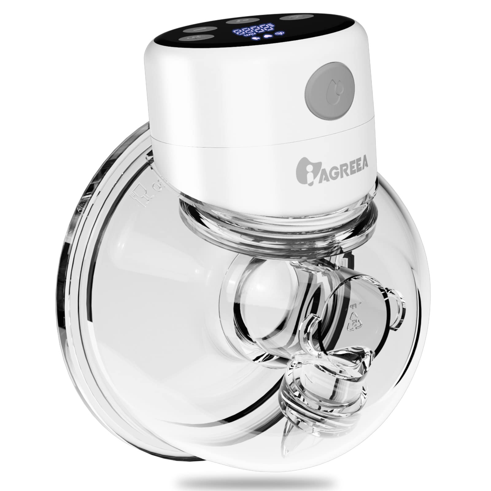 IAGREEA S12 Wearable Breast Pump Hands Free, 3 Modes & 12 Levels Wireless Electric Breast Pump, Memory Function, Low Noise & Painless Brestfeeding Pump, Portable Breast Pump with Massager, 24mm Flange
