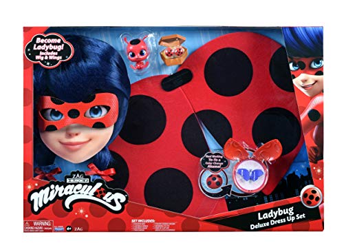 Miraculous: Tales of Ladybug and Cat Noir Deluxe Role Play Set Ladybug Costume Kids Fancy Dress Set with Mask and Accessories Ladybug Superhero Costumes for Girls and Boys