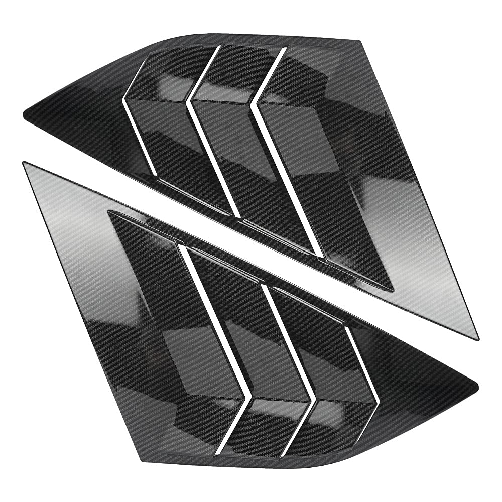 DLOVEG Rear Side Window Louvers Compatible for Ford Focus ST RS MK3 Hatchback Accessories 2012-2018 Air Vent Scoop Cover Louver (Carbon Firber)