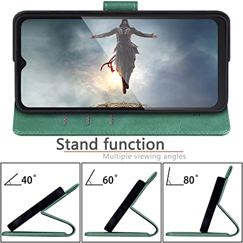 SUANPOT for Samsung Galaxy A14 5G Wallet case with RFID Blocking Credit Card Holder,Flip Book PU Leather Protective Cover Women Men for Samsung A14 Phone case(Sea Green)