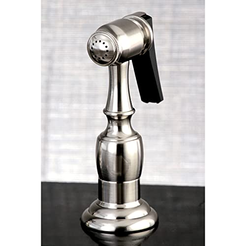 Kingston Brass KB1758WLLBS 8" Centerset Kitchen Faucet with Brass Sprayer, 8-5/8" in Spout Reach, Brushed Nickel