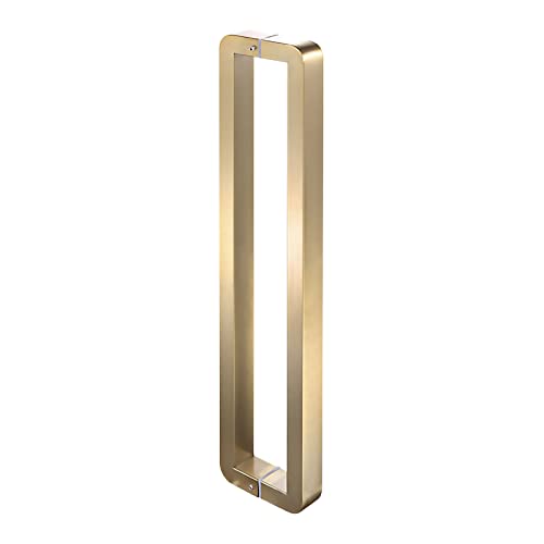 SUCHETA Modern Square Entry Door Handle,6 Colors Modern Stainless Steel Push Pull Door Handle for Sliding Glass Shower/Barn Door/Interior Exterior Door,Hardware Included (Color:Champagne Gold,Size:1