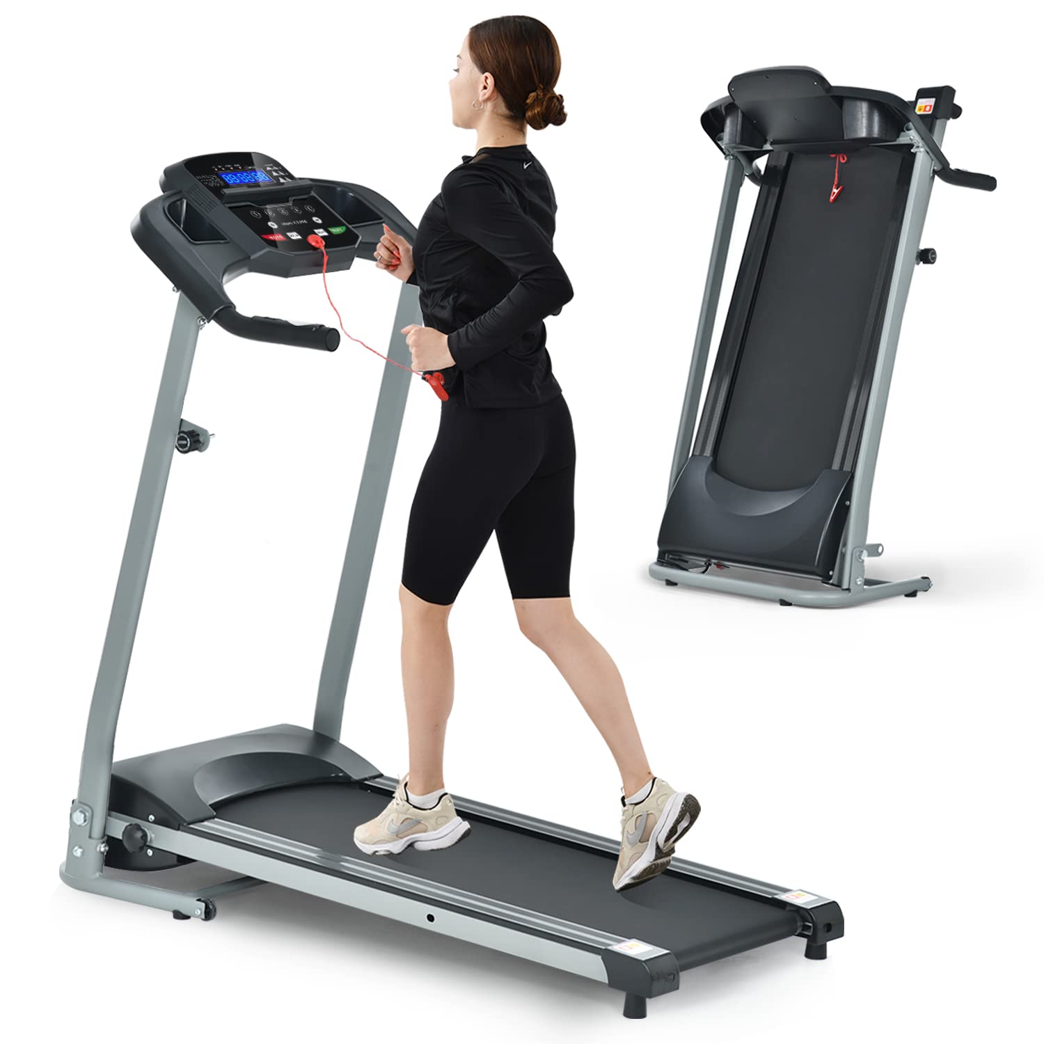 FYC Folding Treadmill for Small Apartment, Electric Motorized Running Machine for Gym Home, Fitness Workout Jogging Walking Easily Install Space Save