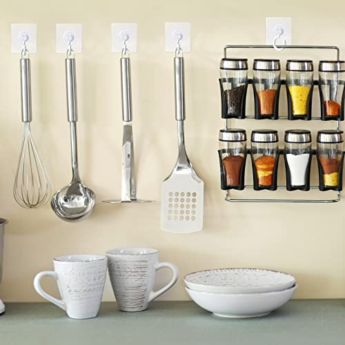 Jetec 9 Pieces Adhesive Ceiling Hooks White Under Cabinet Hooks Plastic Heavy Duty Adhesive Hooks Utility Hooks for Ceiling Hanging Sticky Ceiling Hooks for Kitchen Bathroom Bedroom Wall Hooks Holder