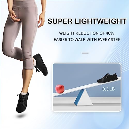 L-RUN Womens Mens Minimalist Barefoot Shoes Comfortable Casual Shoes Wide Toe Box Zero Drop Shoes Black L(W:8-9,M:6.5-7.5