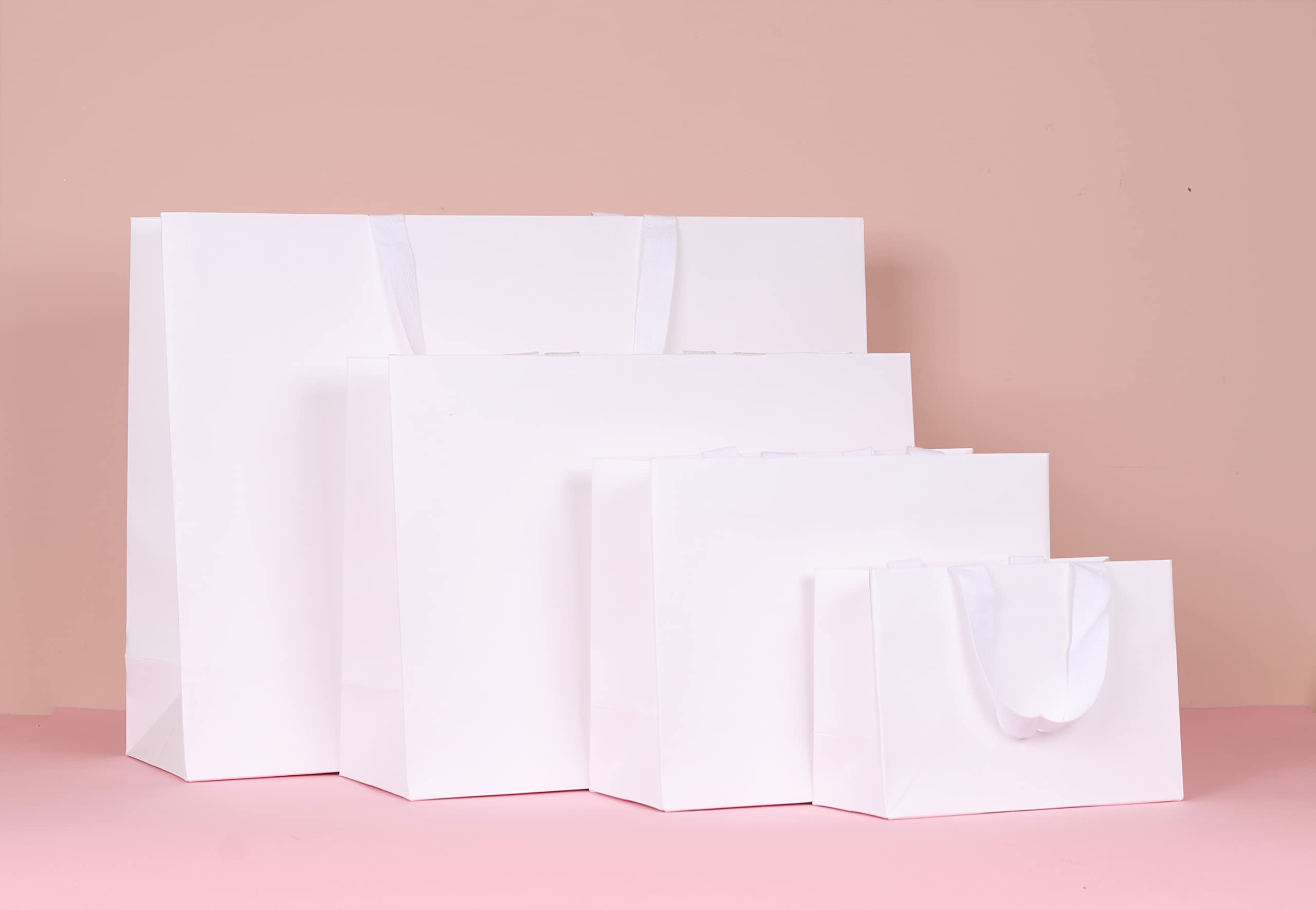 PAPERIST 6pcs 21.7x6.1x15.7" (4) Extra Large Size, White Paper Bags, Giant Jumbo Huge XL Thick Sturdy Durable Gift bags